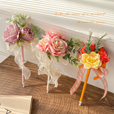 开学季新年礼物花笔手工贺卡儿童送女生日实用花束笔小礼物