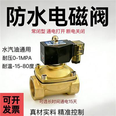 防水电磁阀电磁控制阀不锈钢AC220VDC24V4分6分1寸1.2寸1.5寸2寸