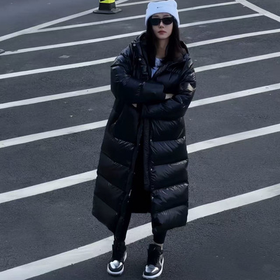 耐克乔丹女子厚款长款连帽羽绒服