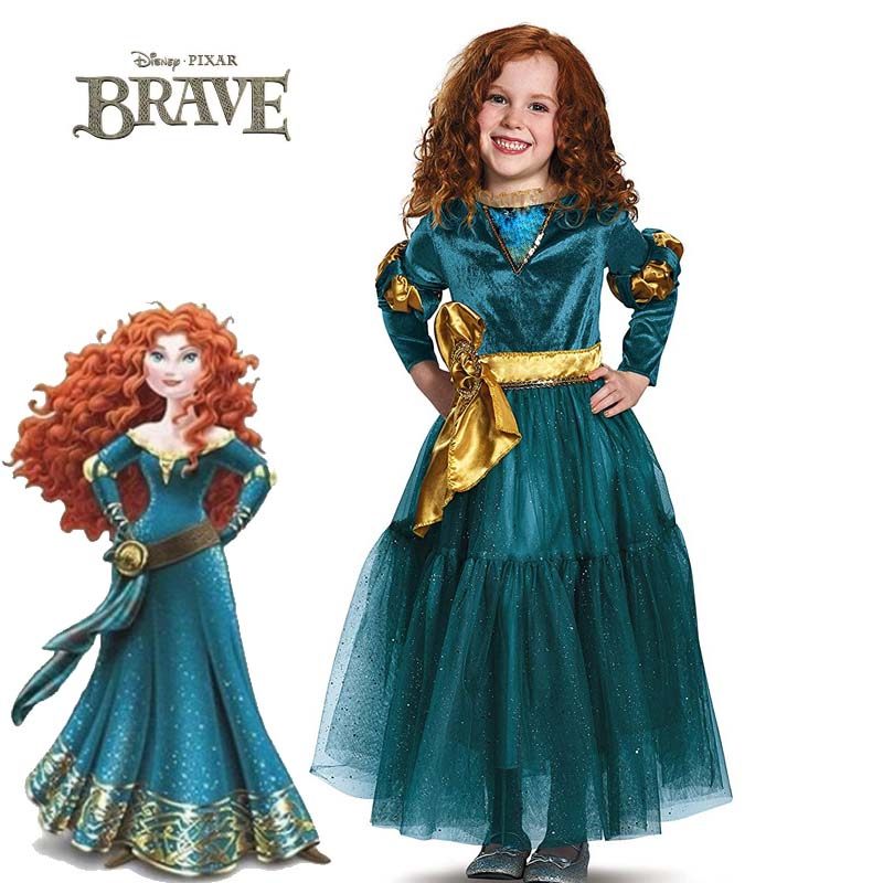 儿童勇敢传说梅莉达merida cos服万圣节派对Brave舞台六一表演服_虎窝淘
