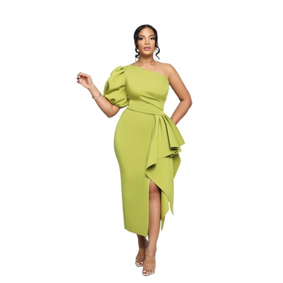 solid color dress party dress sexy skirt Ladies party prom