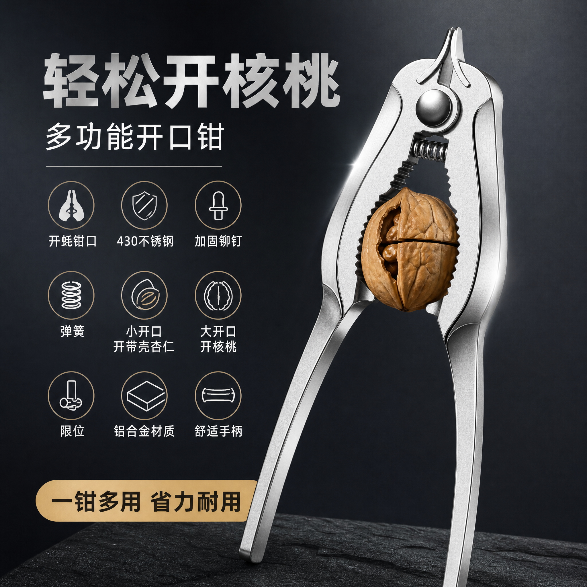TUPI304核桃夹子剥花生壳神器核桃夹子神器家用嗑瓜子神器开蛤钳