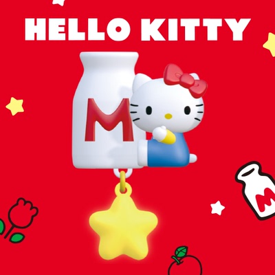 新品 名创优品Sanrio characters复古餐厅系列盲盒星星发光冰箱贴