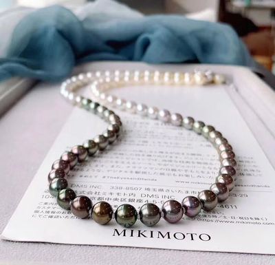 成品典雅风水墨白蝶贝万能毛衣链