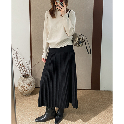 菲尔丹百搭显瘦圆领长袖毛衣