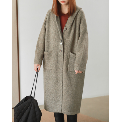 菲尔丹复古风超柔羊毛连帽毛衣