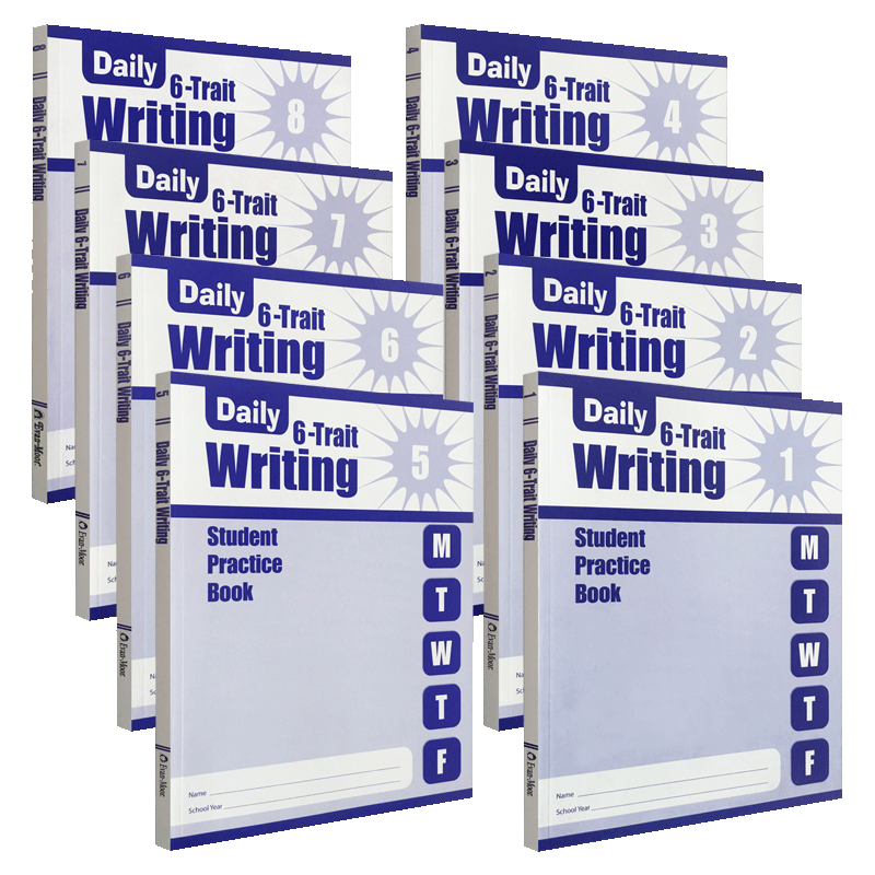 Evan-Moor Daily 6-Trait Writing Grade 1-8 SE每日练习系列系统写作无答案作业本美国加州教辅 ...