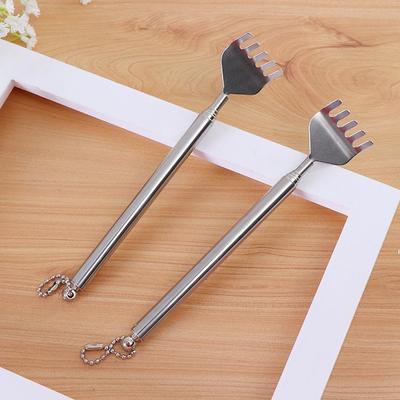 Telescopic stainless steel back scratcher, also known as a t
