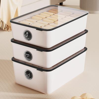 3-in-1 Underwear and Socks Storage Box for Home Wardrobe, In