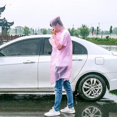 Disposable One-Piece Raincoat with Four Snap Buttons, Portab