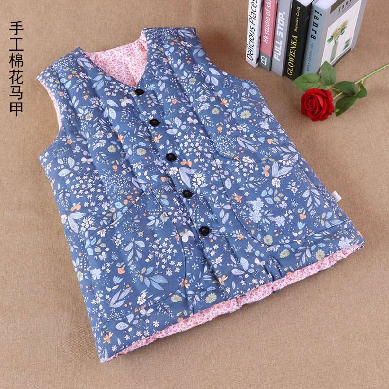 纯手工棉花马甲纯棉居家成人马夹保暖背心加厚秋冬季女士棉服坎