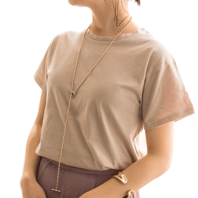 RANDA女士字母圆领简约短袖