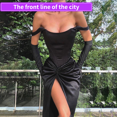 SexydeepVruffledslitdress聚会