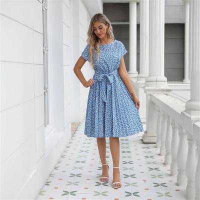 Round neck hollowed out lace slim sexy dress for women夏季休