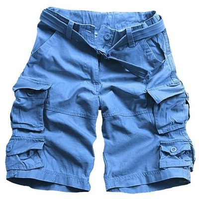 Men's Washed Cotton cargo shorts casual short pants for Male