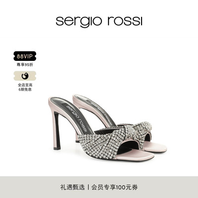 Sergio Rossi/SR女鞋 SR EVANGELIE系列 钻饰高跟凉鞋