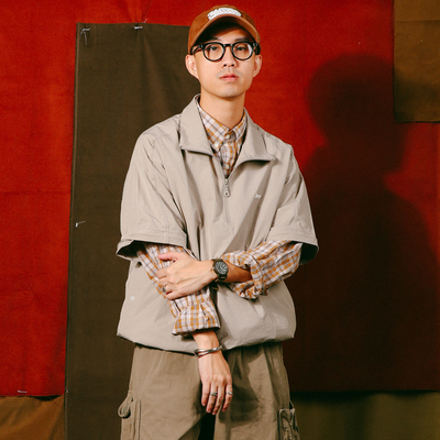 DAKYAM高领秋季宽松可拆袖夹克