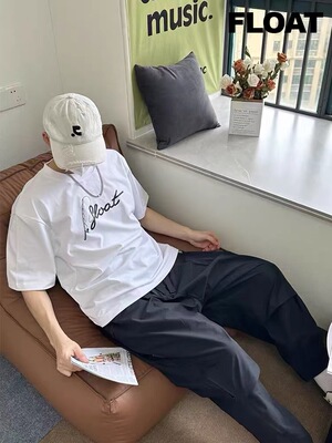 FLOAT钓鱼佬手绘钓鱼竿印花索罗娜夏季户外凉感宽松短袖T恤