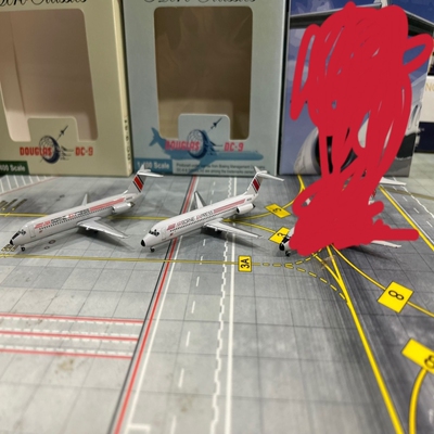 #1:400模型# Aeroclasssics安邦物流航空DC-9两架套，注册号N988A