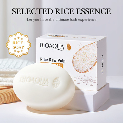 Rice raw pulp essence soap bar clean Whitening fade scar