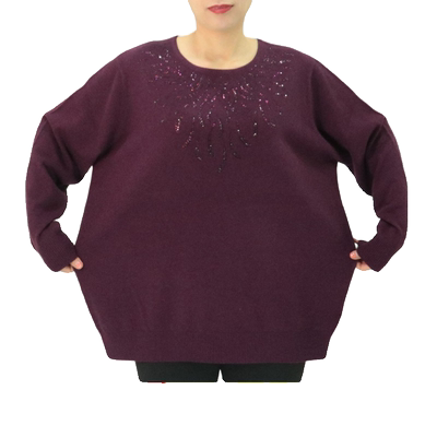 200斤加肥纯羊毛加大码胖妈毛衣