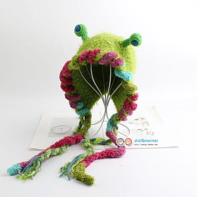 超萌可爱卡通蜗牛帽子百搭保暖秋冬季儿童宝宝护耳针织雷锋帽