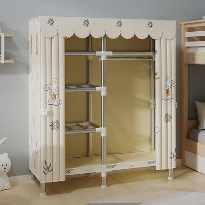 单人衣柜家用卧室宿舍简易组装布衣柜出租房钢管加粗小户型收纳柜