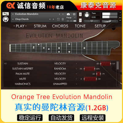 真实的曼陀林音源Orange Tree Evolution Mandolin康泰克音源