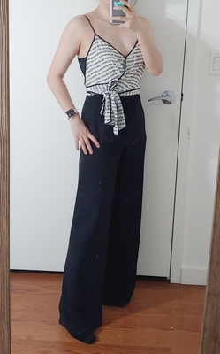 思思美代dvf 春夏新品英文logo 裹身连体裤 显瘦显腿长 Barry