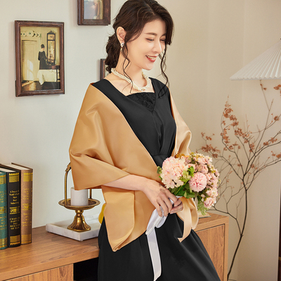 交叉纯色婚纱空调披肩秋款新品