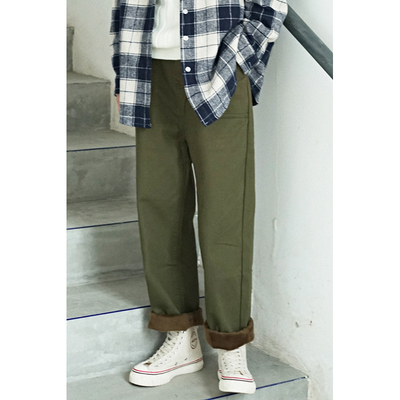 加绒加厚直筒休闲长裤