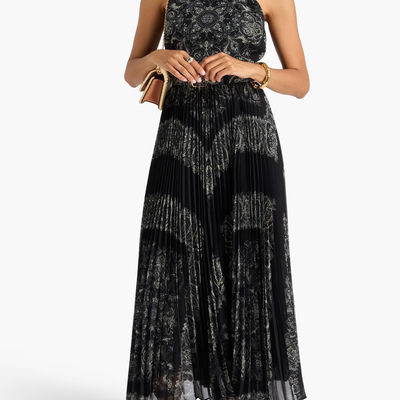 ZIMMERMANN正品代购过季款气质图腾印花削肩连衣裙73119