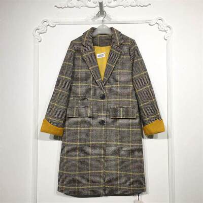 乔系列 8029S241 时尚长款毛呢外套品牌女装折扣颦薪