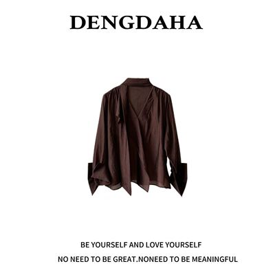 DENGDAHA{腔调拿捏} 时尚潮流小众百搭通勤衬衫T589