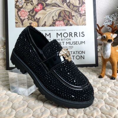 New 2025 Fashion Black Leather Shoes黑色小皮鞋新款2025时尚