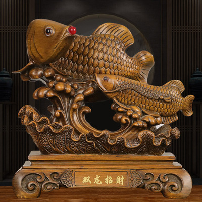 招财金龙鱼摆件中式新家居装饰品客厅电视酒柜工艺品店铺开业礼品