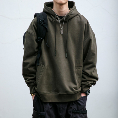 SKASEE日系潮牌宽松加绒卫衣