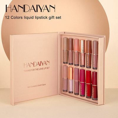 12 color lipstick suit matte non stick cup lip glaze lipstic