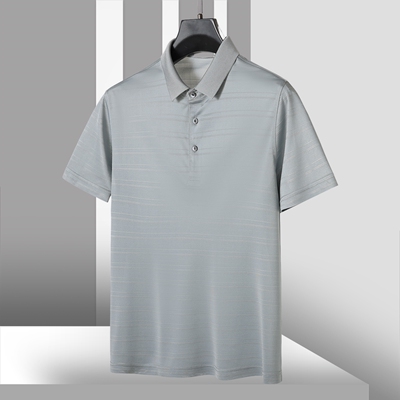 1298男装 88%醋纤+11%桑蚕丝【冰】夏装 翻领亲肤短袖T恤593