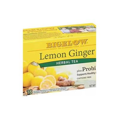 Bigelow 比奇洛柠檬生姜茶lemon无咖啡因18包,买3包邮