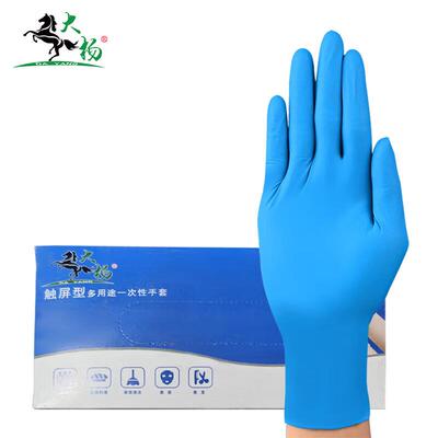 大杨一次性丁腈手套防滑触屏防水防油手套101250双/盒