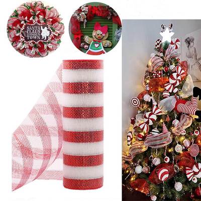 26cmx10 Yard DIY Red & White Candy Cane Decoration Handm