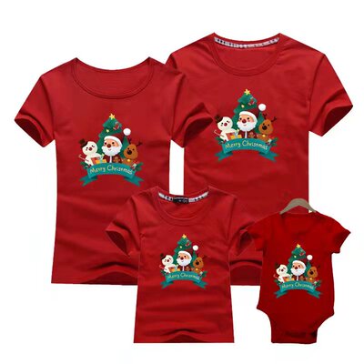 Christmas Family Look Mom And Me Clothes Adult Kids T-shirt