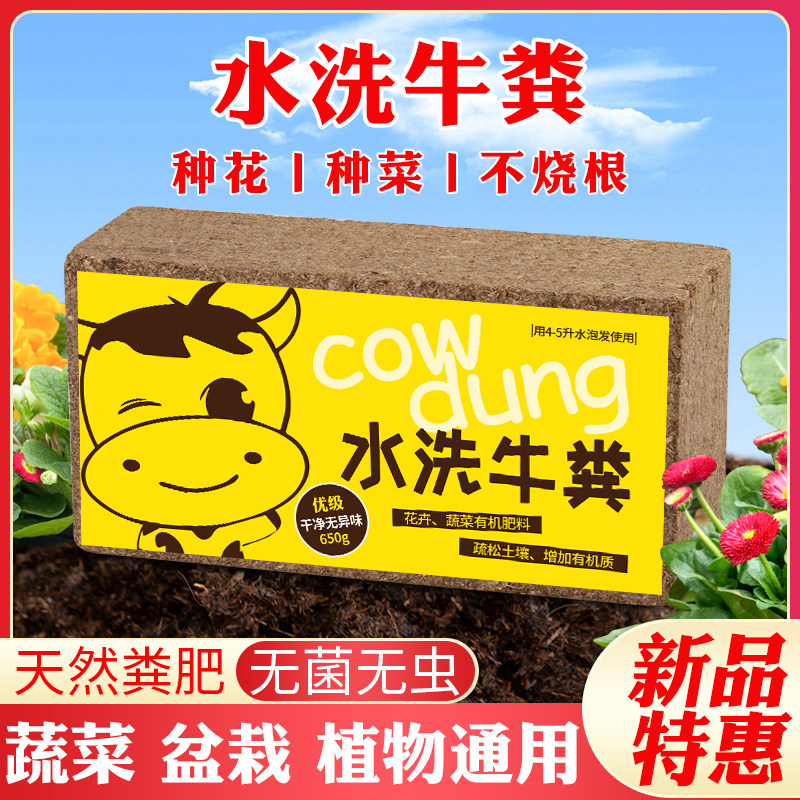 水洗牛粪发酵农家粪肥花肥家用盆栽通用肥椰糠椰砖营养土种菜苗