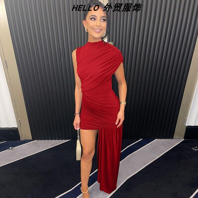 Fashionable Slim-Fit Sleeveless Pencil Dress 时尚修身包臀裙