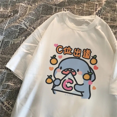 觉语短袖韩版薄款印花