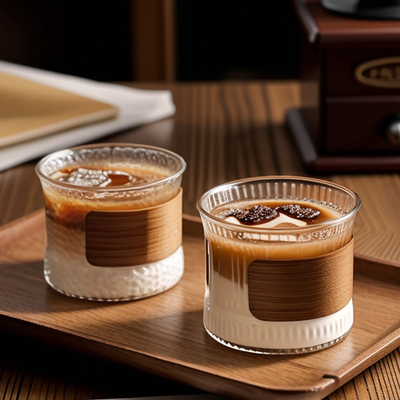 CLITON日式竖纹咖啡杯防烫玻璃杯