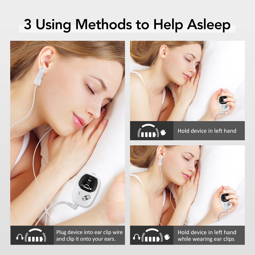 跨境智能手握睡眠仪二合一耳夹+手握脑波助眠仪睡觉快速入睡