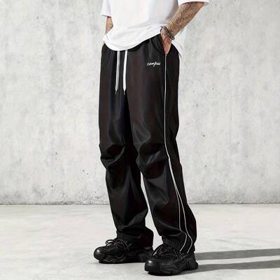 Men's Loose Fit Flip-Top Pocket Drawstring Work Pants Casual