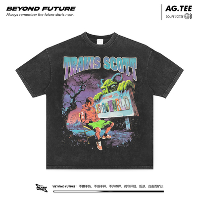 travisscott嘻哈说唱美式宽松oversize男女中性潮牌上衣高街头